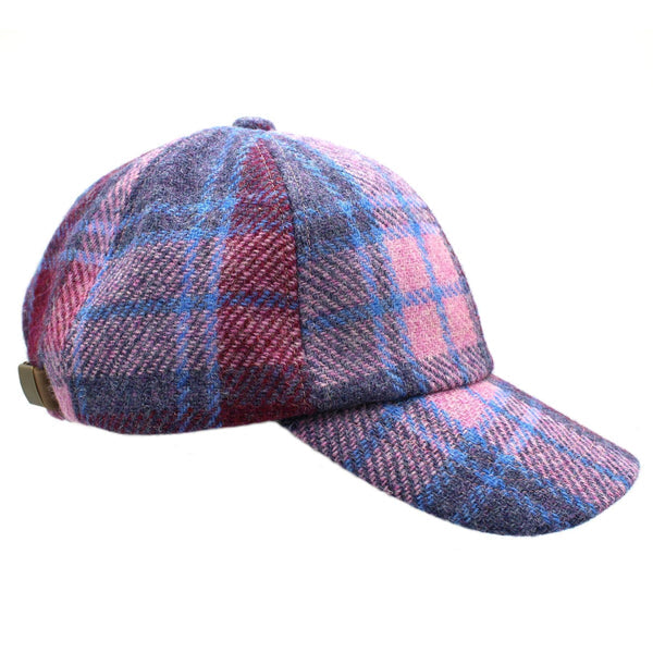 Rannoch Harris Tweed Baseball Cap Pink & Blue — Welland Valley Feeds Ltd